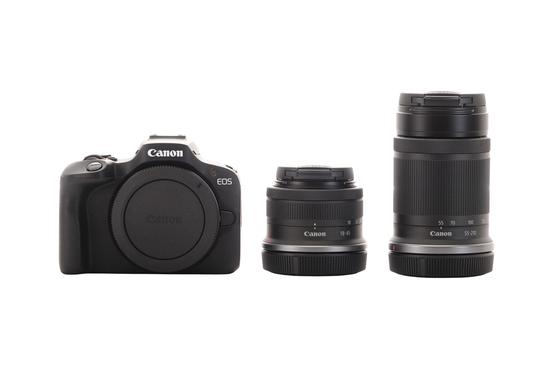 Canon EOS R100 Body w/RF-S 18- 45mm & RF-S 55-210mm IS STM Lens Compact ...