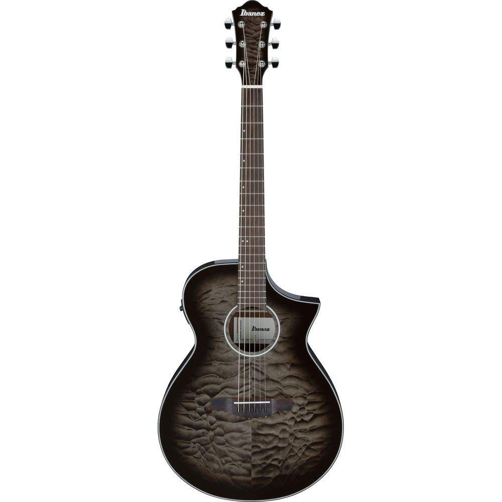 Ibanez AEWC16QA High Gloss Top Acoustic Guitar - Transparent Black ...